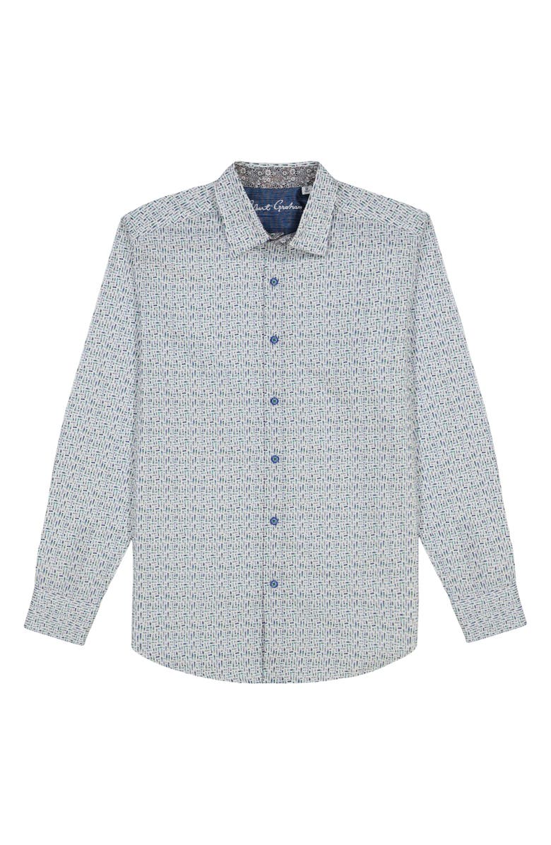 Robert Graham Lenox Geo Print Stretch Cotton Button-Up Shirt ...