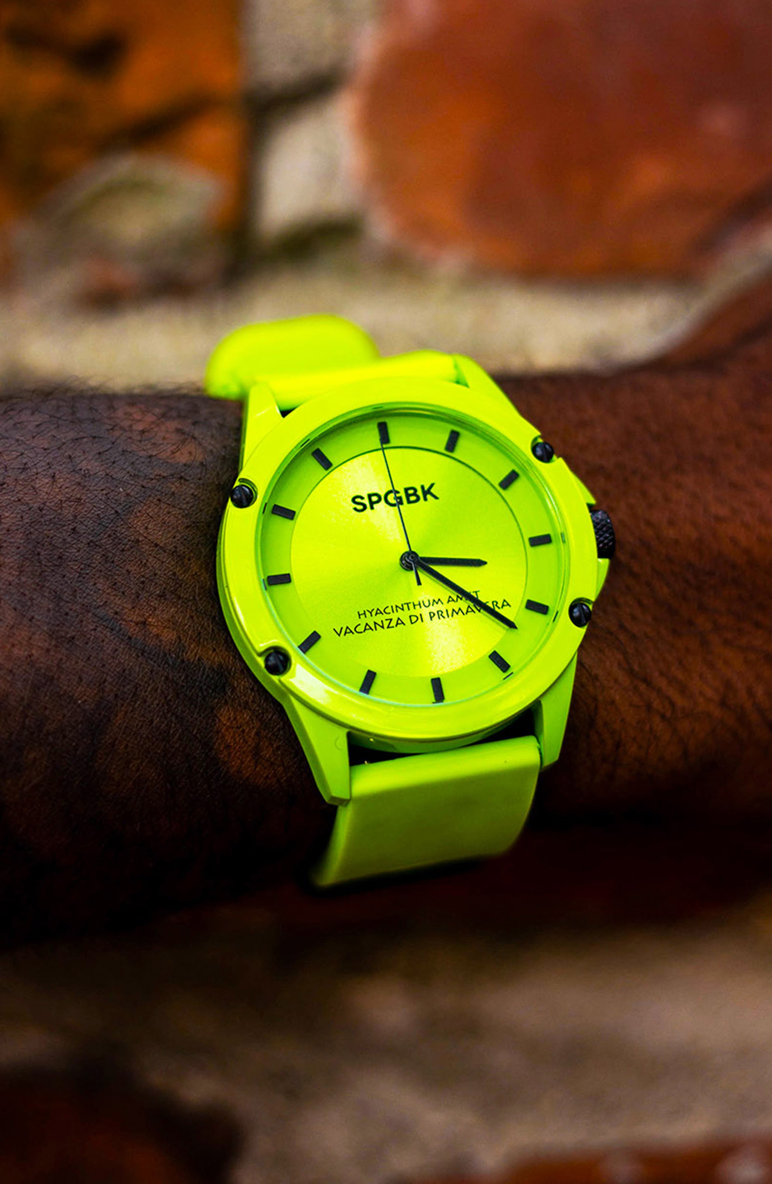 SPGBK Watches Pine Forest Silicone Strap Watch, 44mm | Nordstrom