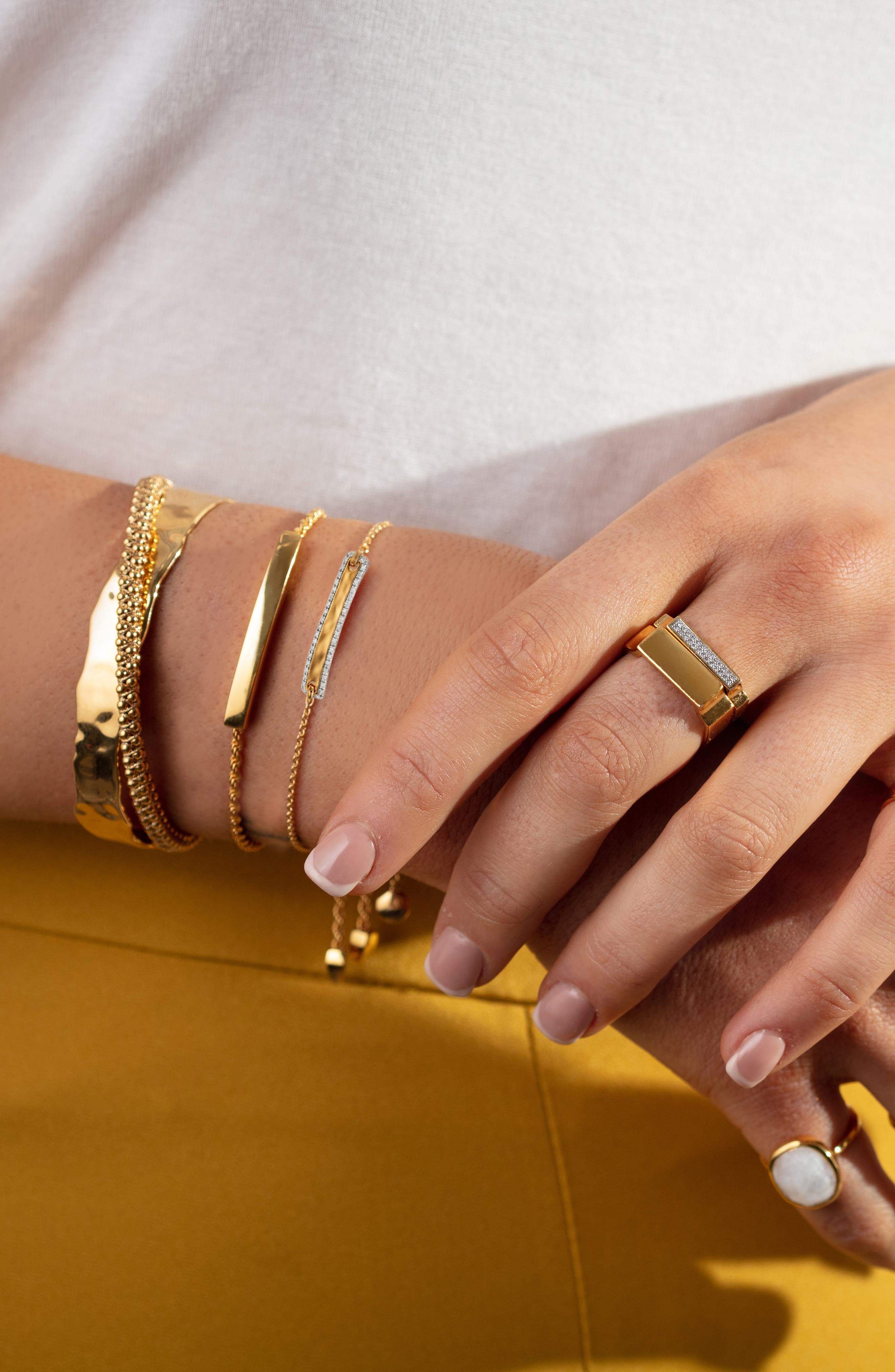 Monica Vinader Havana Bar Diamond Pavé Friendship Chain Bracelet ...