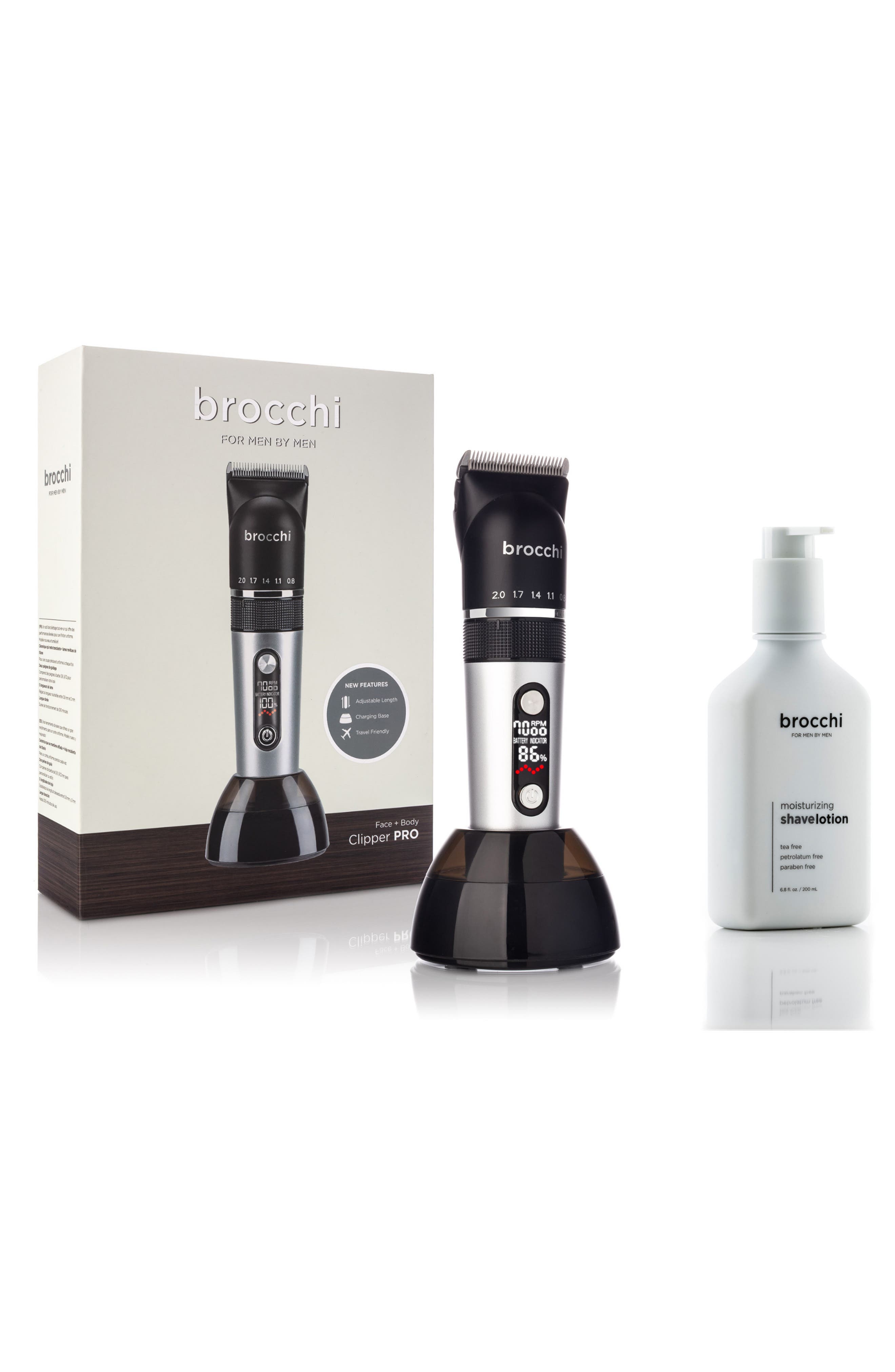 BROCCHI Clipper Pro Digital Face & Body Trimmer with Shave Lotion ...
