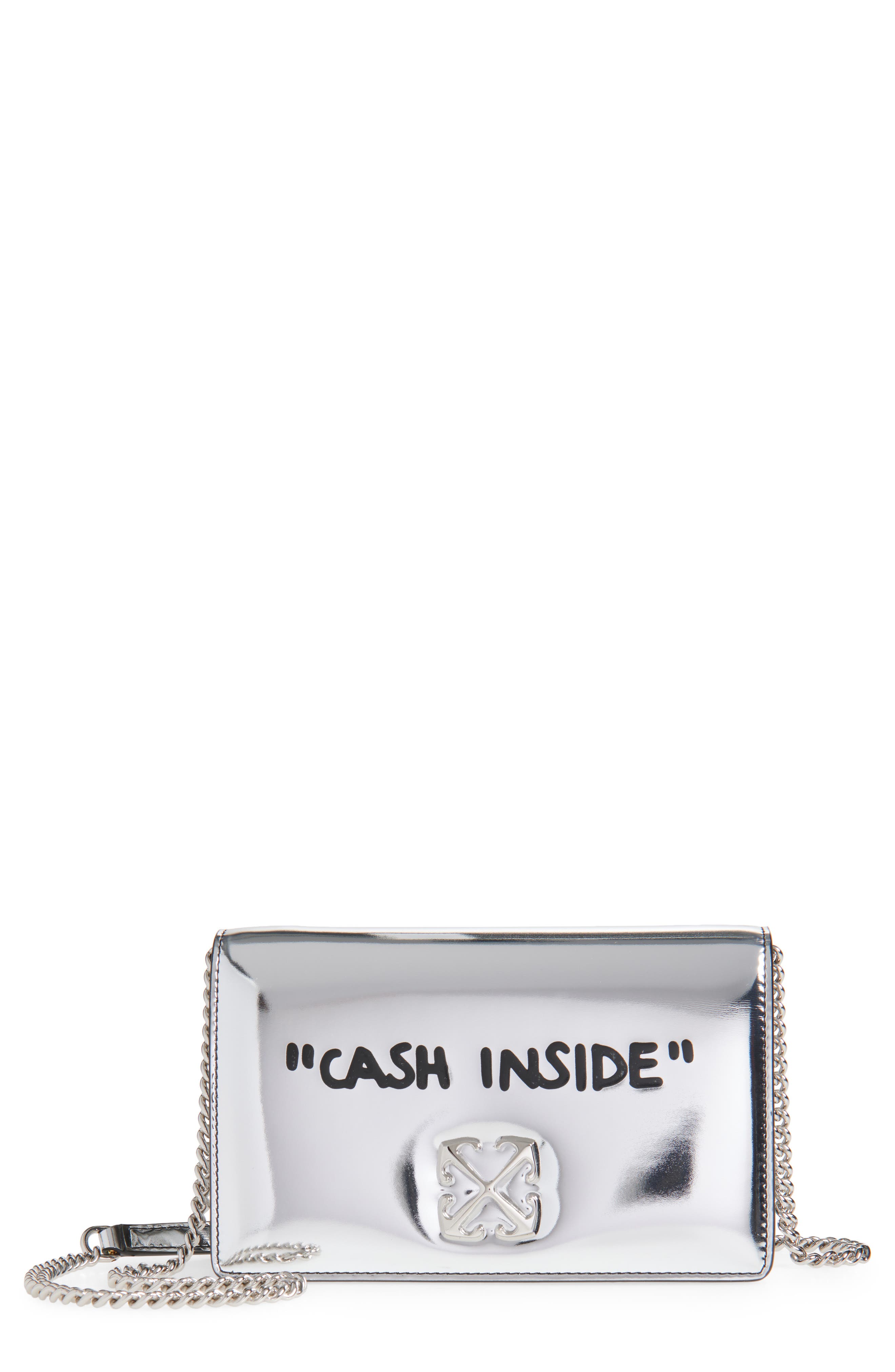 Off-White Jitney 1.4 Quote Metallic Shoulder Bag | Nordstromrack