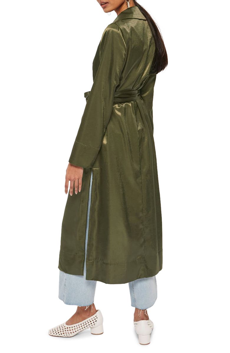 Topshop Belted Satin Duster Coat | Nordstromrack