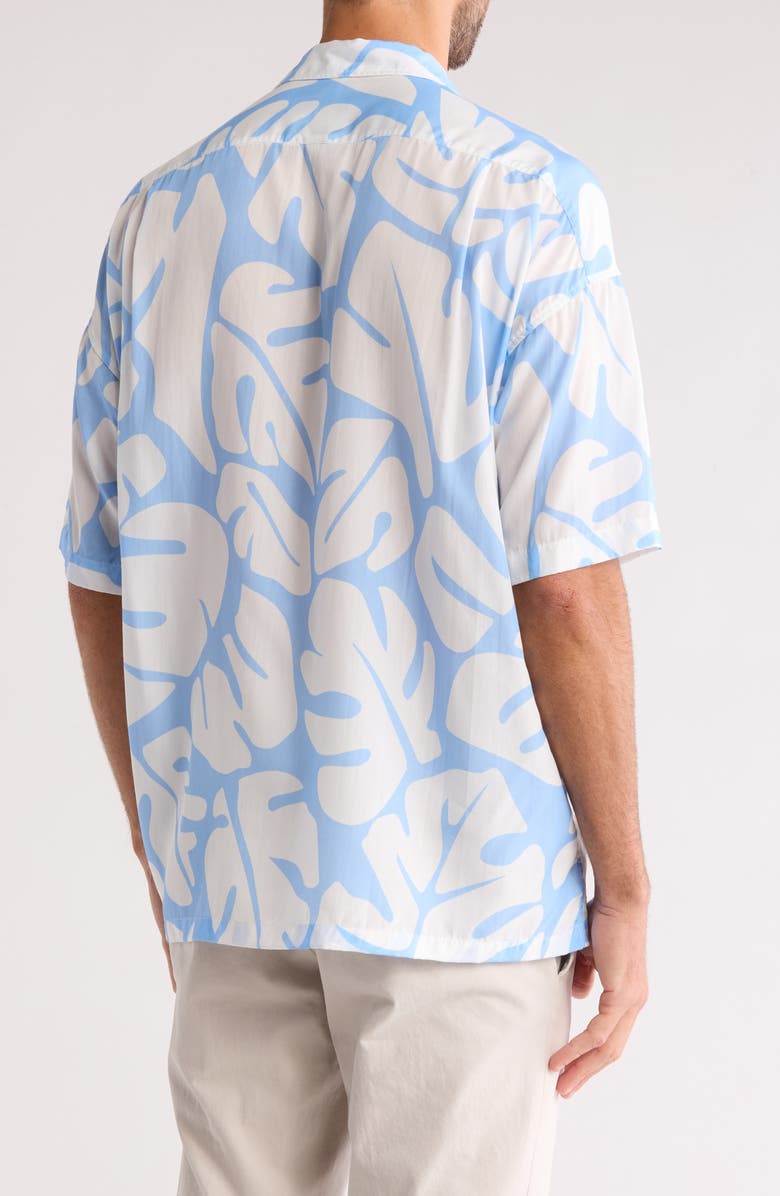 BOSS Drew Palm Leaf Lyocell Camp Shirt | Nordstromrack