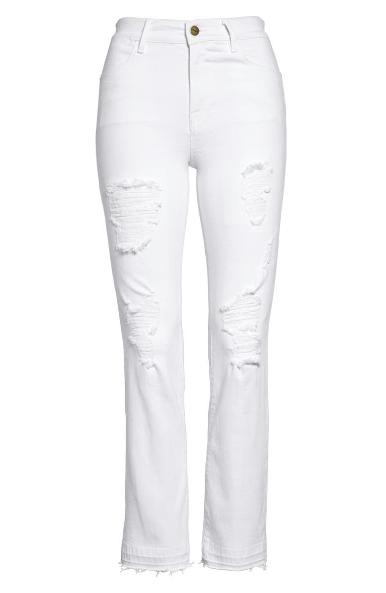 FRAME Le High Ripped Straight Leg Jeans | Nordstromrack