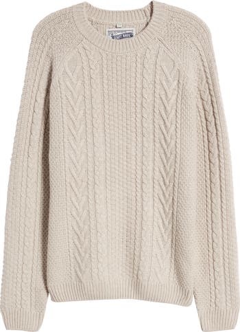 Schott NYC Heavyweight Wool Cable Fisherman Sweater | Nordstrom