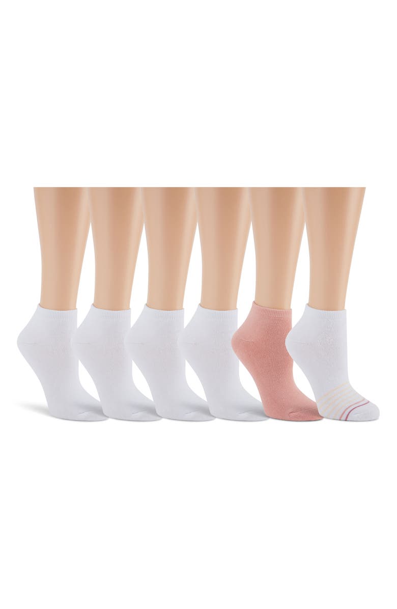 Laundry by Shelli Segal Assorted 6-Pack Cushioned Sole Ankle Socks ...