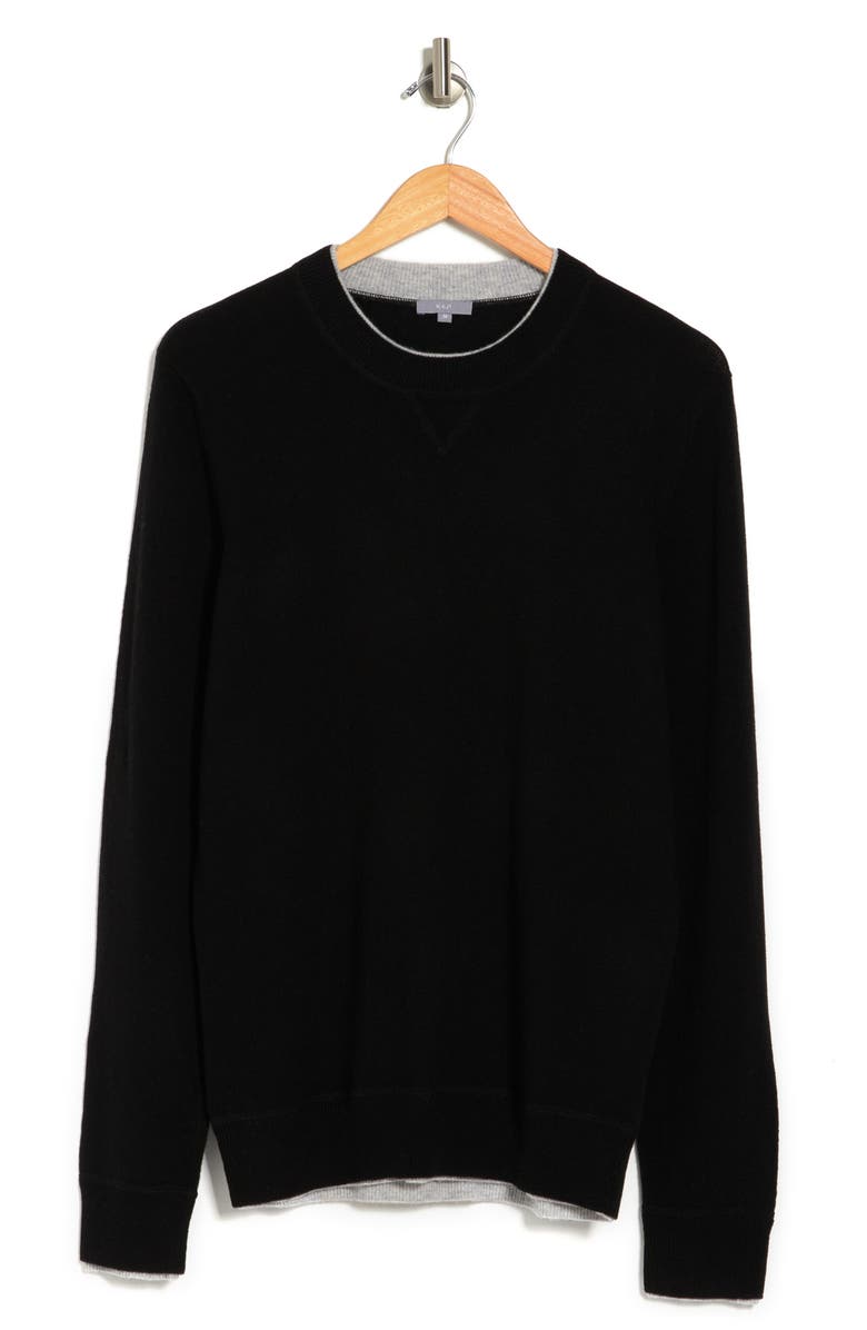 KIER & J KIER AND J Double Layer Contrast Wool & Cashmere Pullover ...