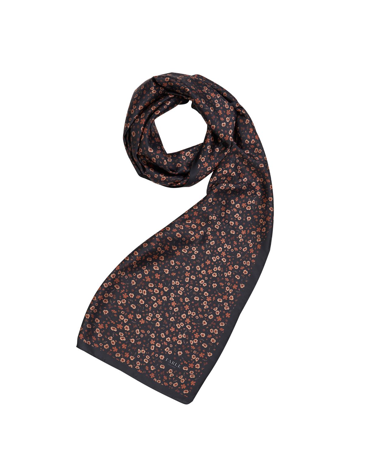 Fable England Deco Blooms Silky Lightweight Black Scarf | Nordstrom