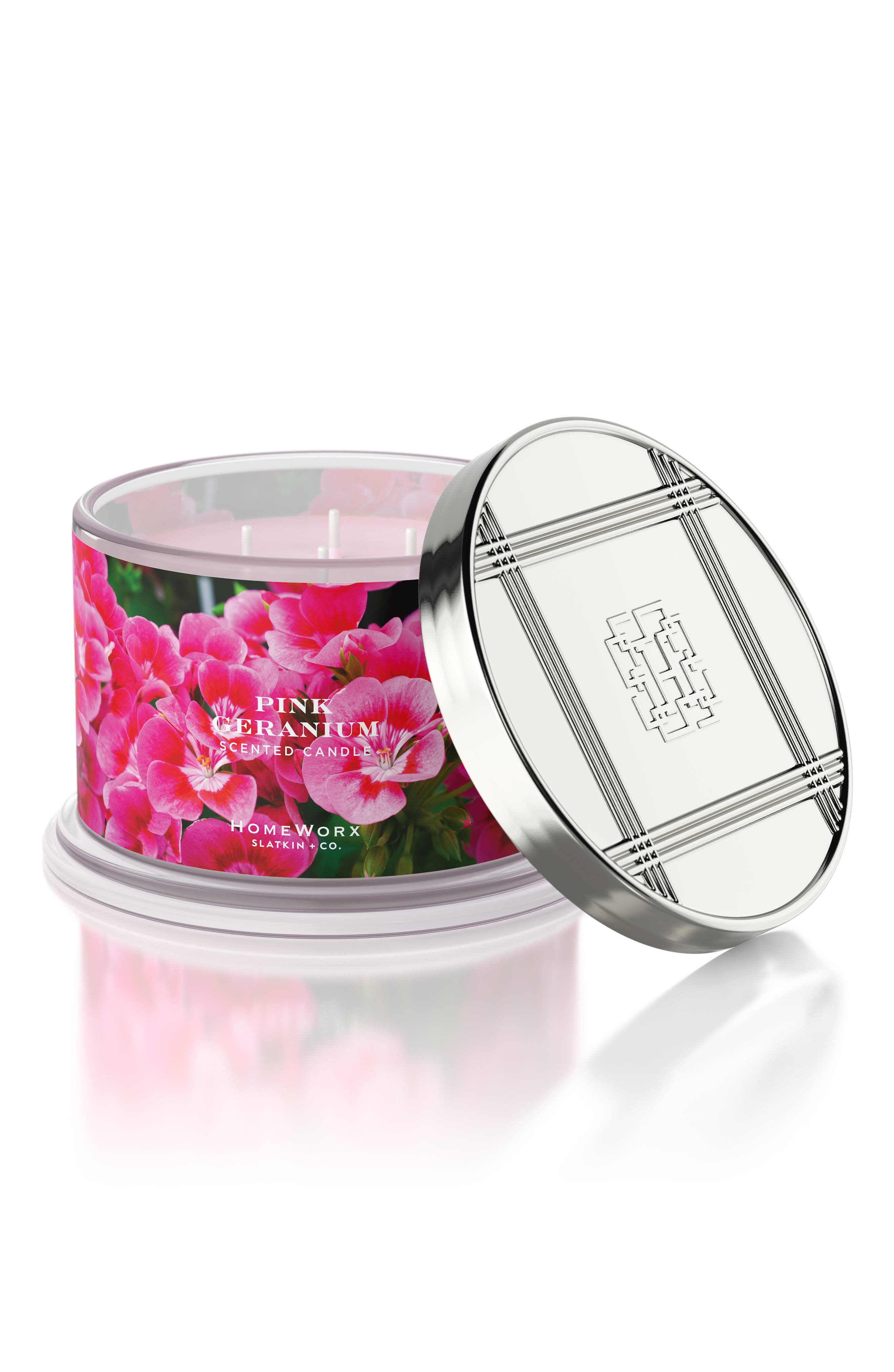 HOMEWORX BY SLATKIN & CO. Pink Geranium Scented 4-Wick Jar Candle - 18 ...
