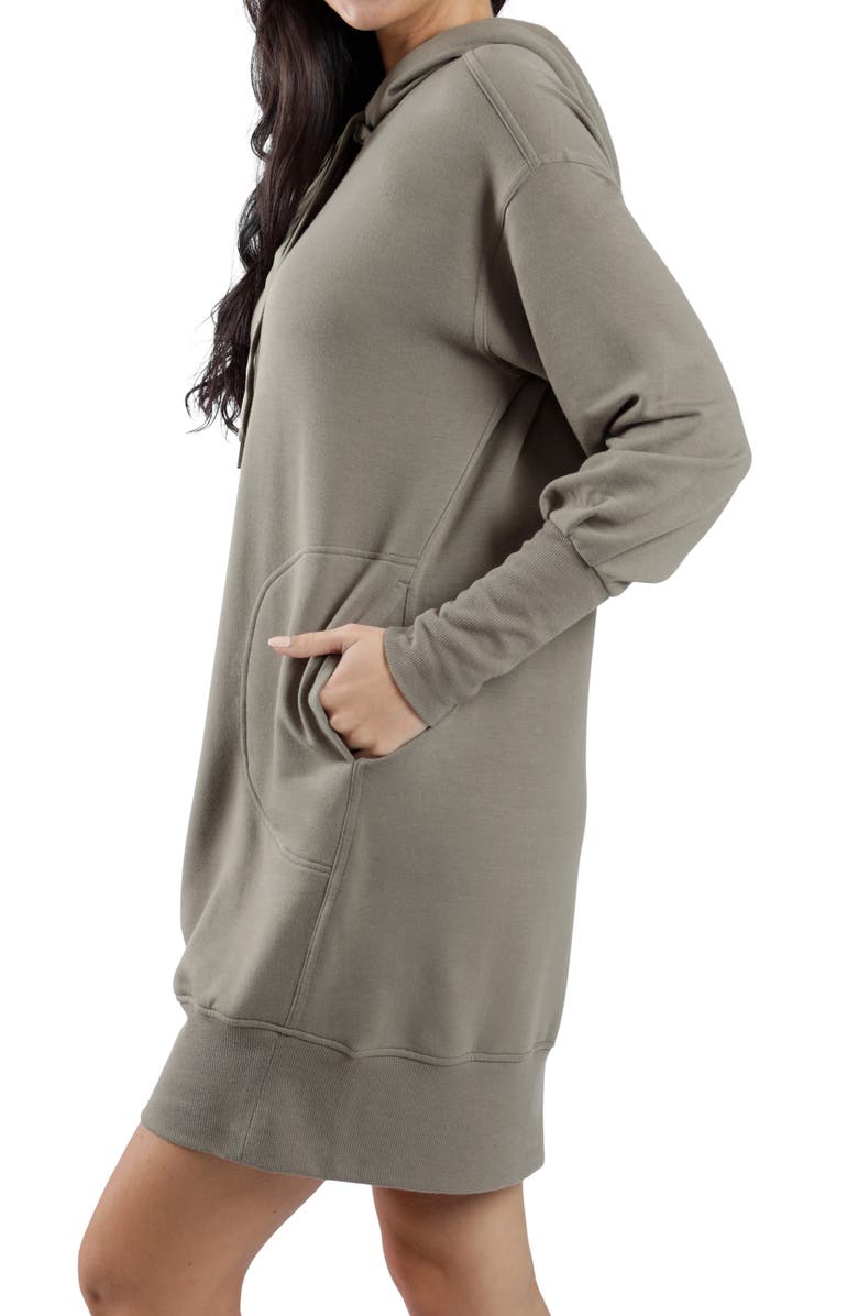 90 DEGREE BY REFLEX Brushed Hoodie Dress | Nordstromrack