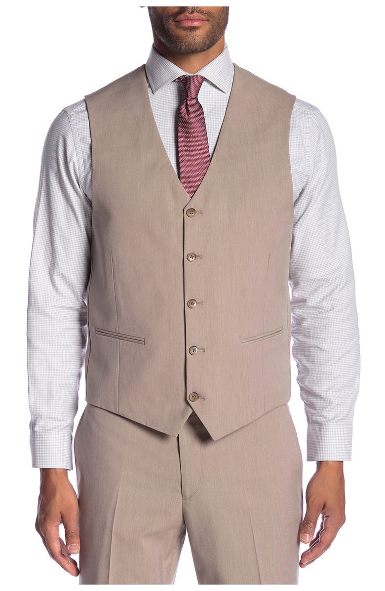 SAVILE ROW CO Cheshire Tan Modern Fit Vest | Nordstromrack