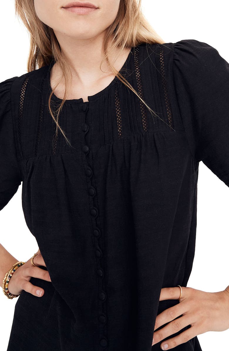 Madewell Button Front Pleated Shift Dress | Nordstromrack