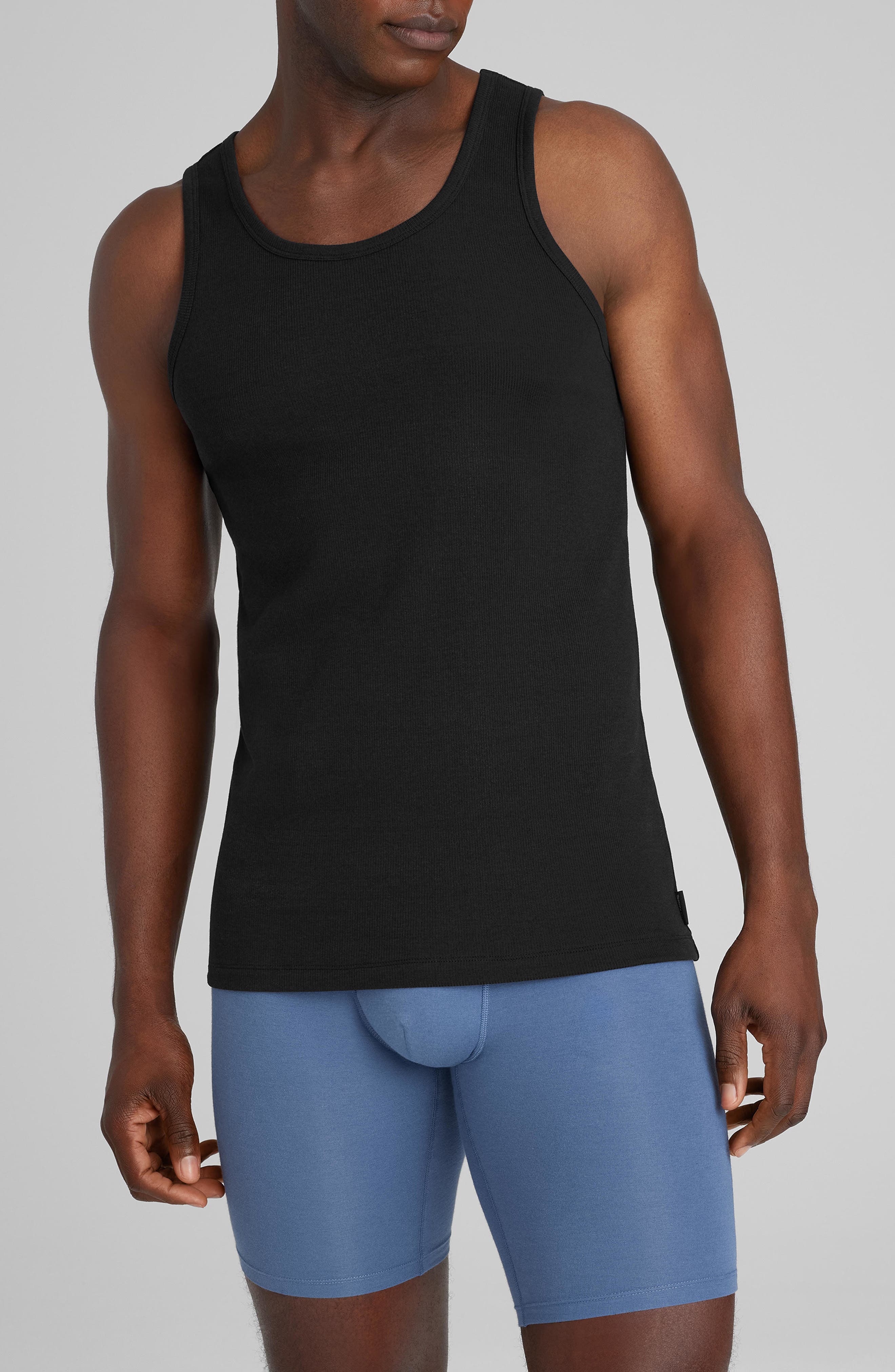 Men's Cool Stretch Cotton 3-Pack Rib Tanks (Men) | Nordstrom