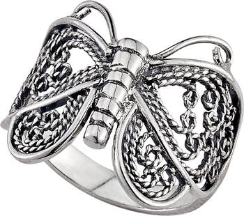 SAMUEL B. Sterling Silver Butterfly Design Band Ring | Nordstromrack
