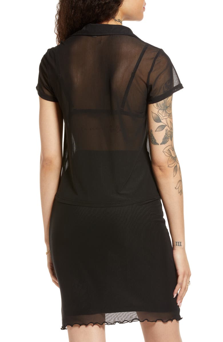 BP. Women's Short Sleeve Mesh Button-Up Shirt | Nordstrom