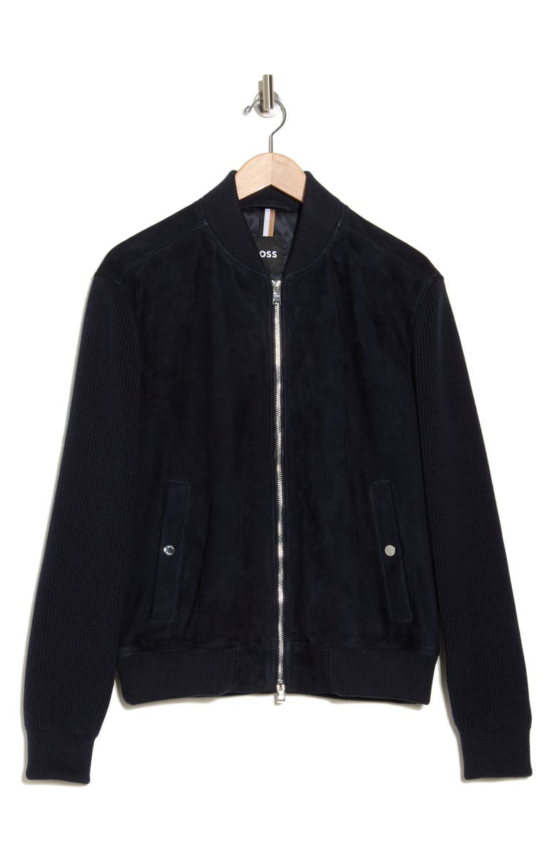 BOSS Mersey Leather Bomber Jacket | Nordstromrack