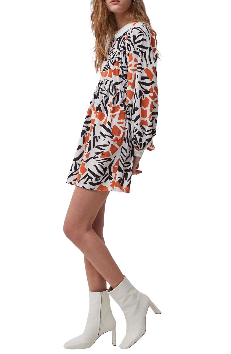 French Connection Afara Peter Pan Collar Long Sleeve Shift Minidress ...