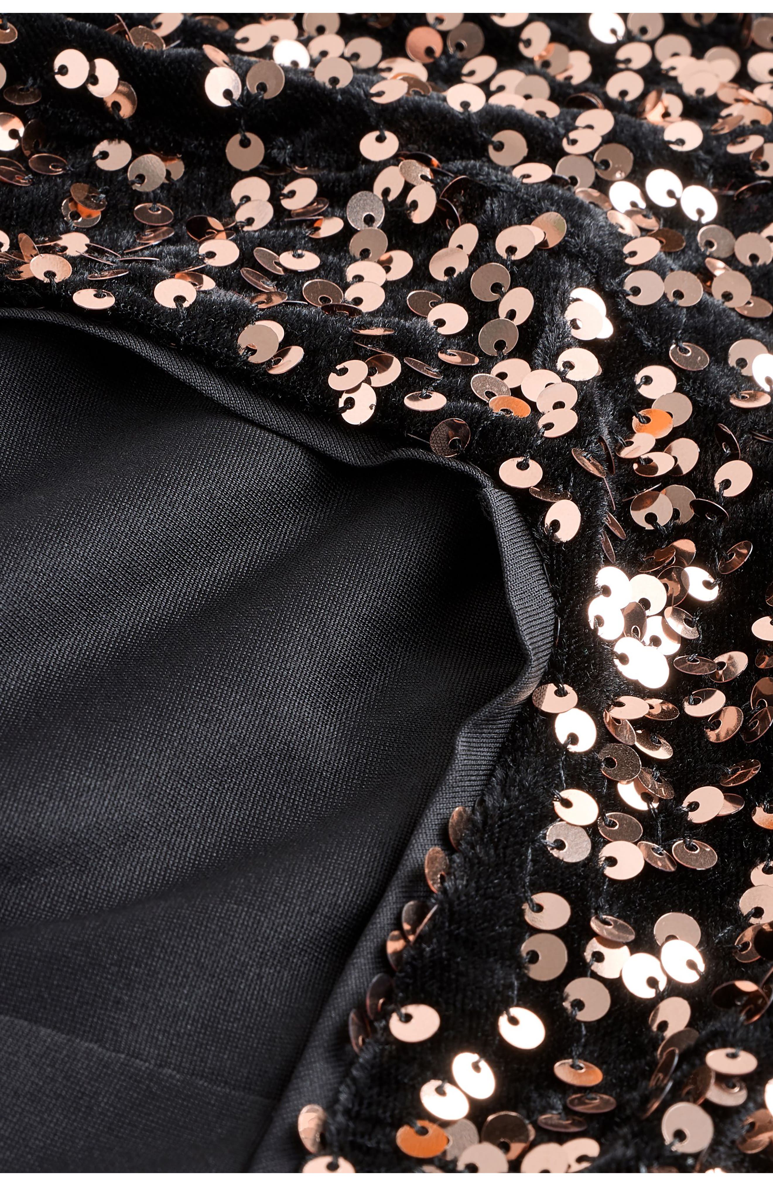 NEXT Sequin Square Neck Long Sleeve Minidress | Nordstrom