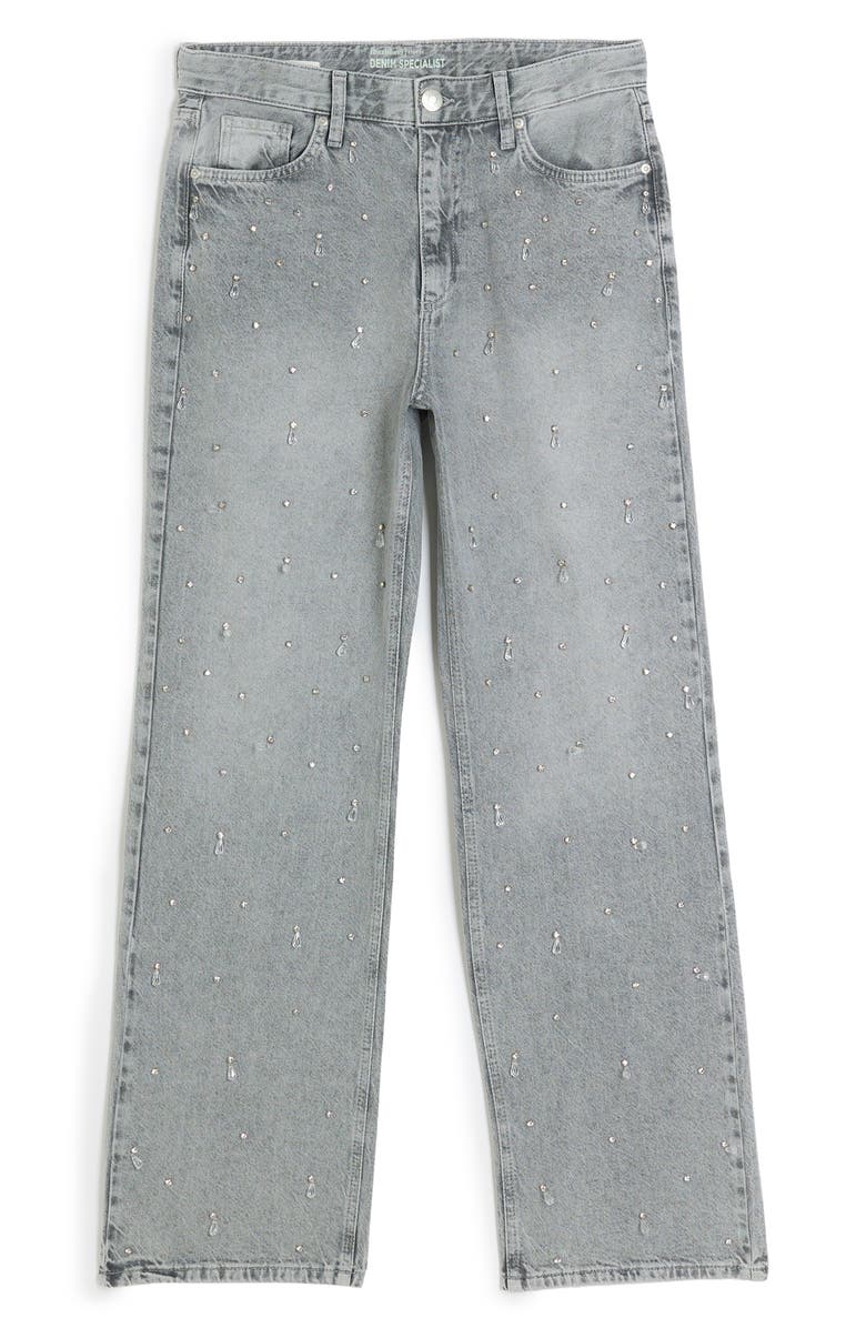 River Island Evelyn Crystal Embellished Rigid Straight Leg Jeans ...