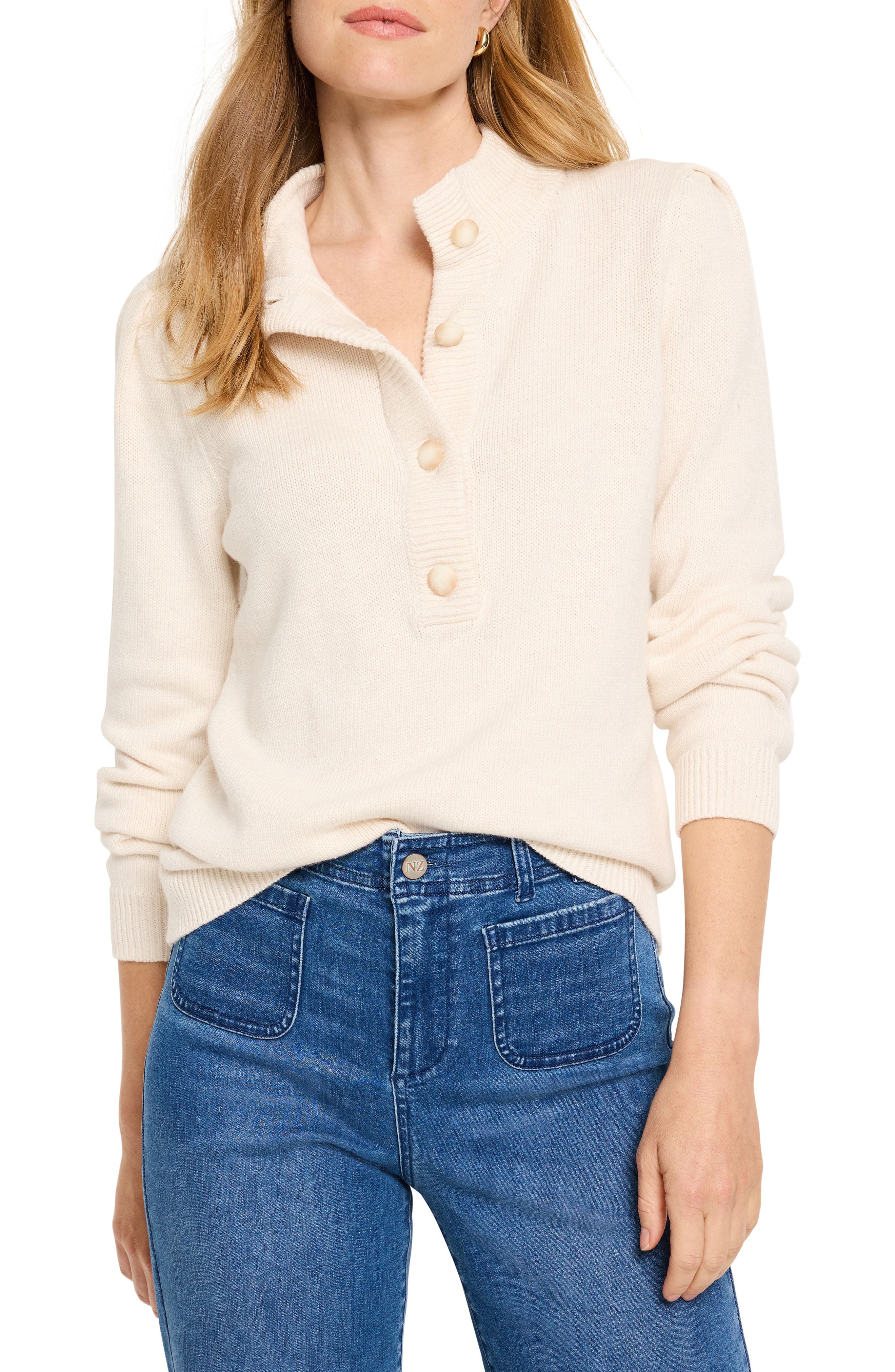 NIC+ZOE Cotton Blend Henley Sweater | Nordstromrack
