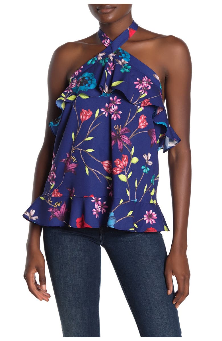 Parker Ruffle Floral Halter Top | Nordstromrack