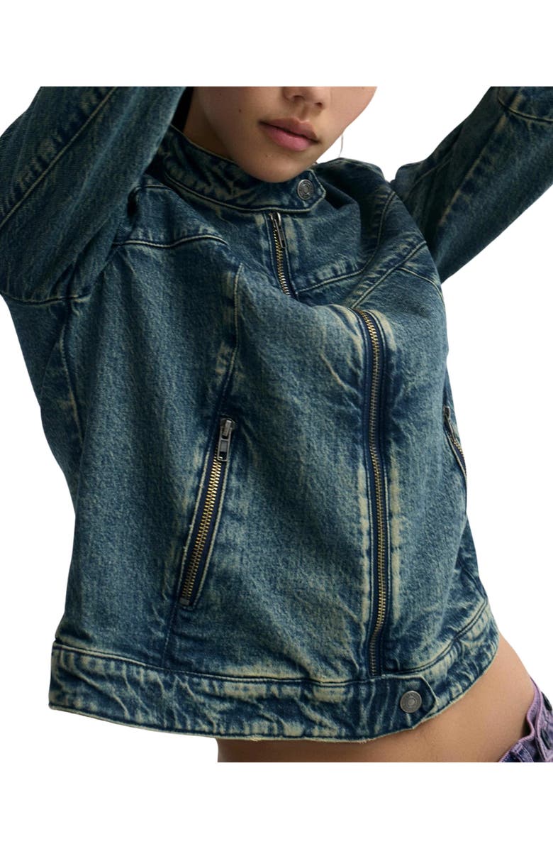 Free People Fast Lane Denim Moto Jacket | Nordstromrack