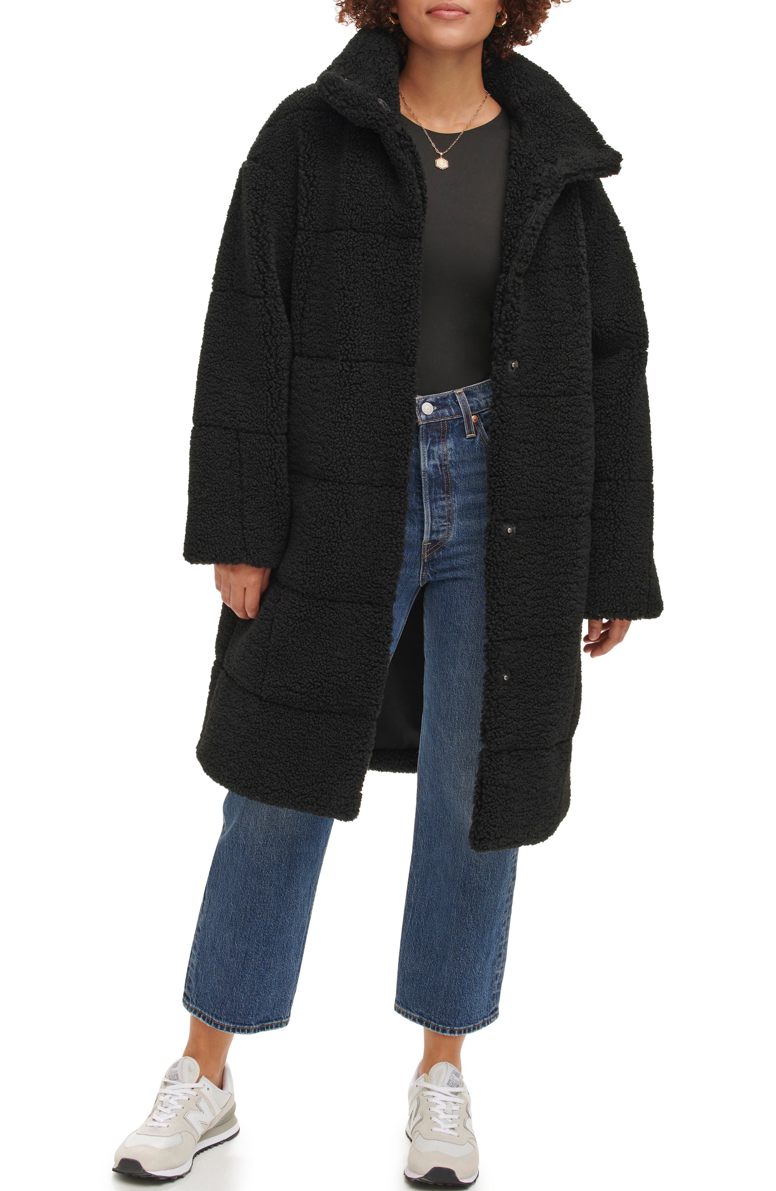 Levi's Quilted Fleece Long Teddy Coat | Nordstrom