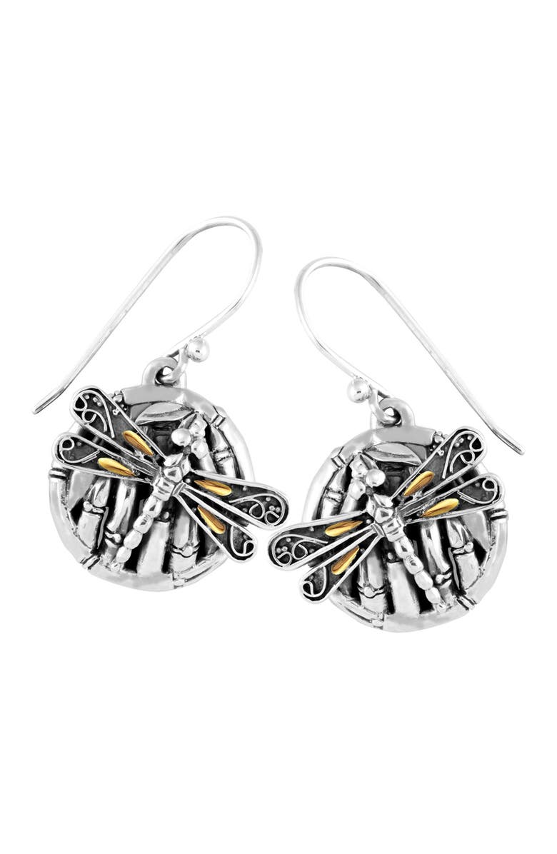 DEVATA 18K Gold & Sterling Silver Sweet Dragonfly Bamboo Earrings ...