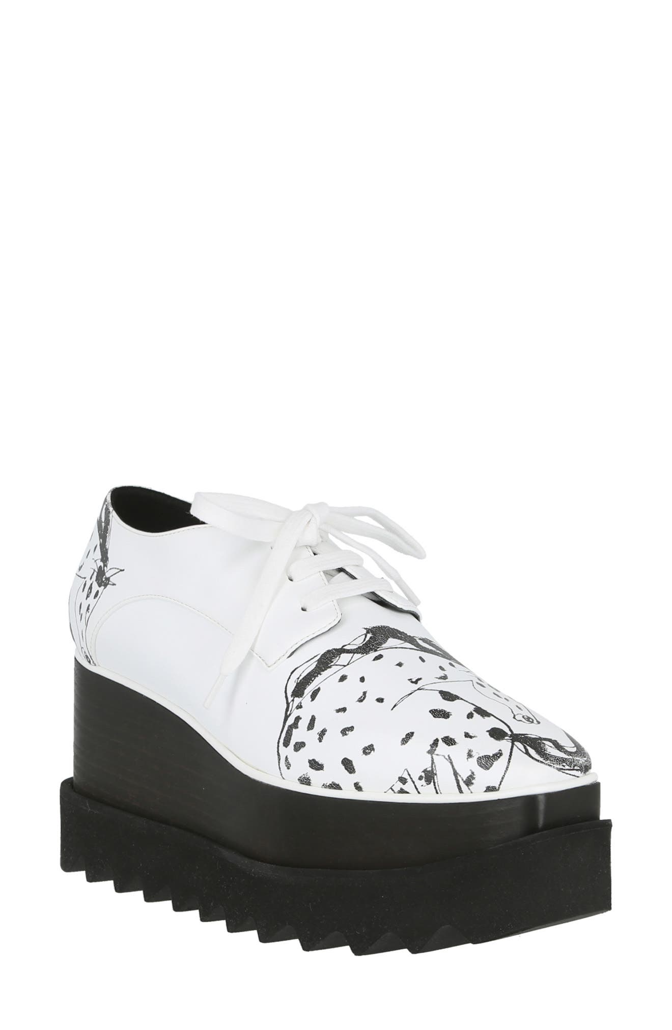 Stella McCartney Elyse Snakeskin Print Platform Wedge Sneaker (Women ...
