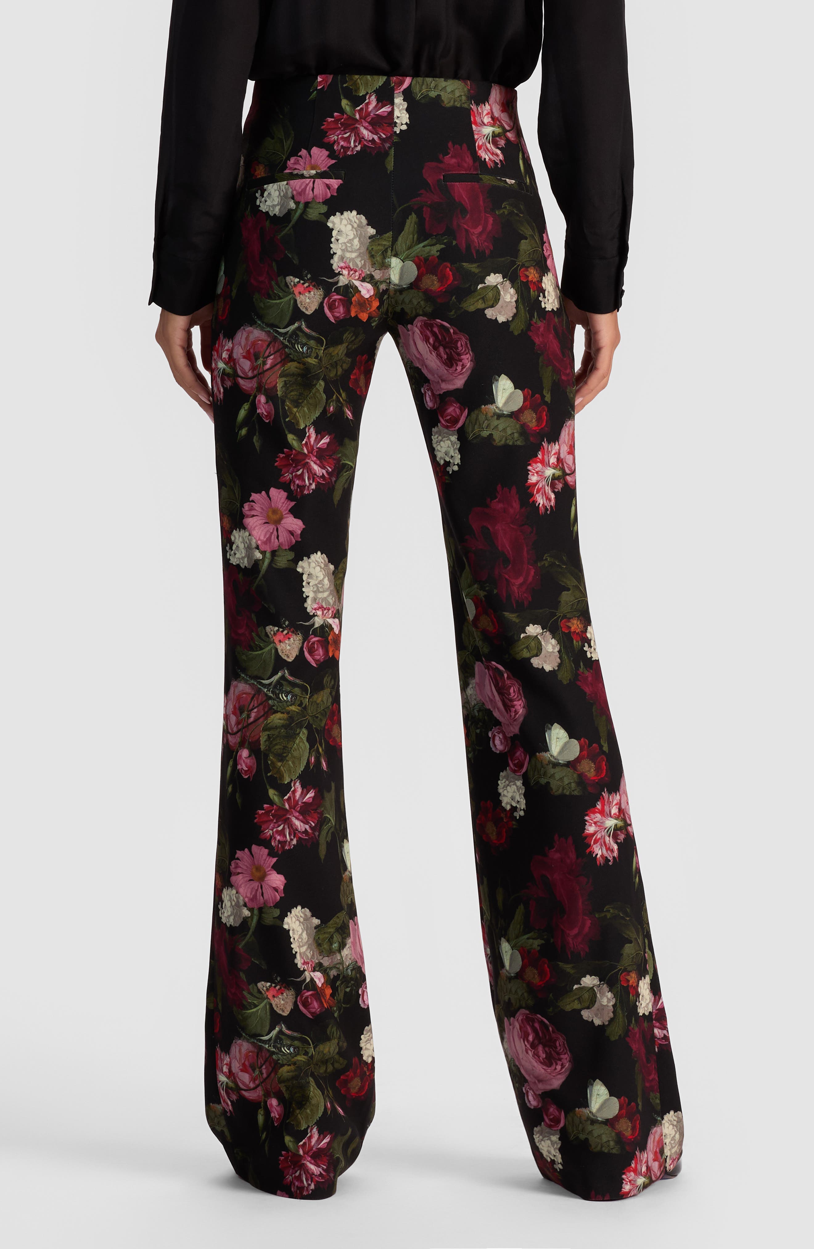 Alice + Olivia Floral Teeny Bootcut Pants | Nordstrom