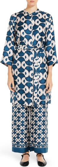 Max Mara Timek Geo Print Silk Belted Dress | Nordstrom
