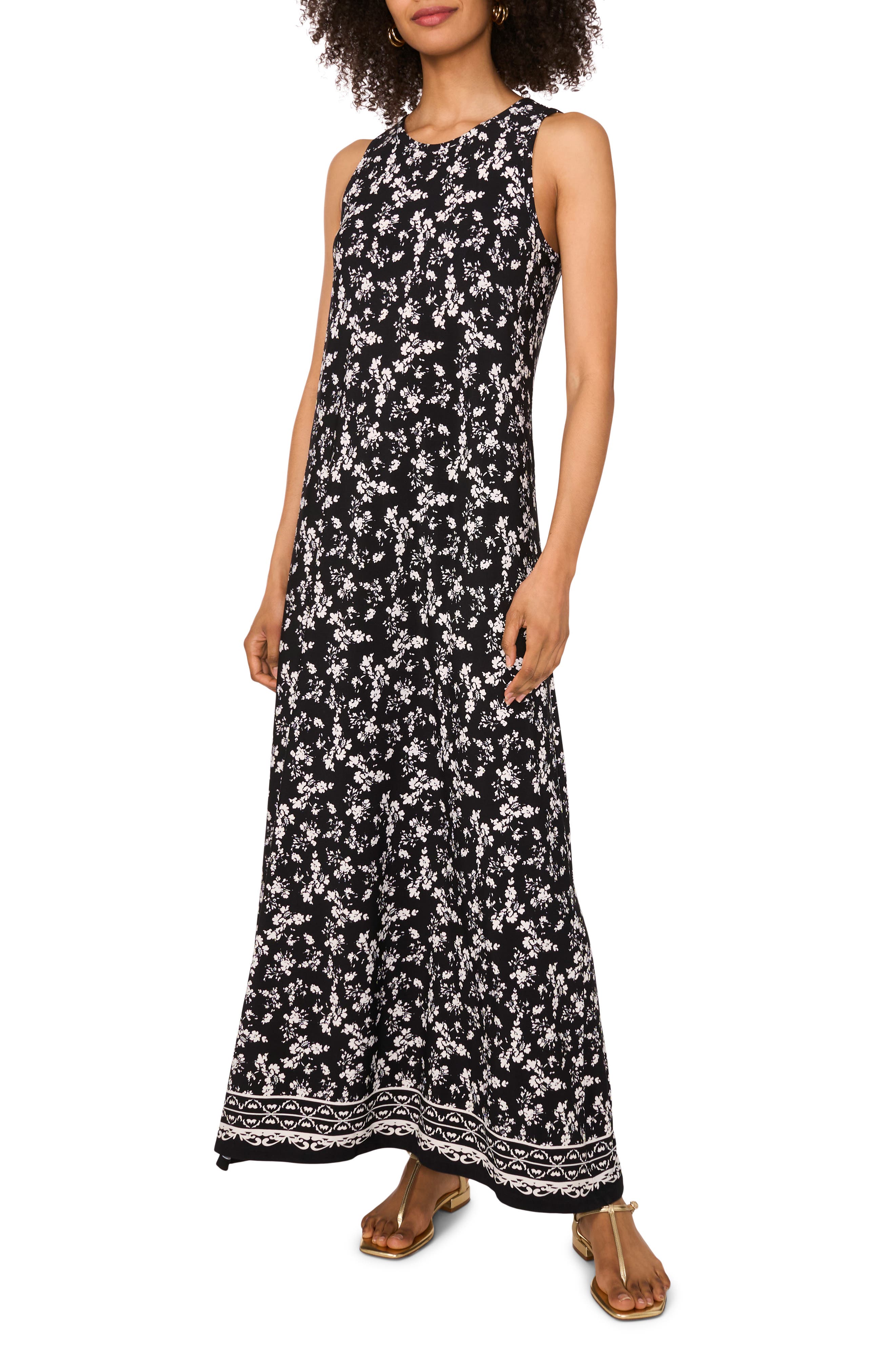 Vince Camuto Printed Sleeveless Jersey Maxi Dress | Nordstromrack