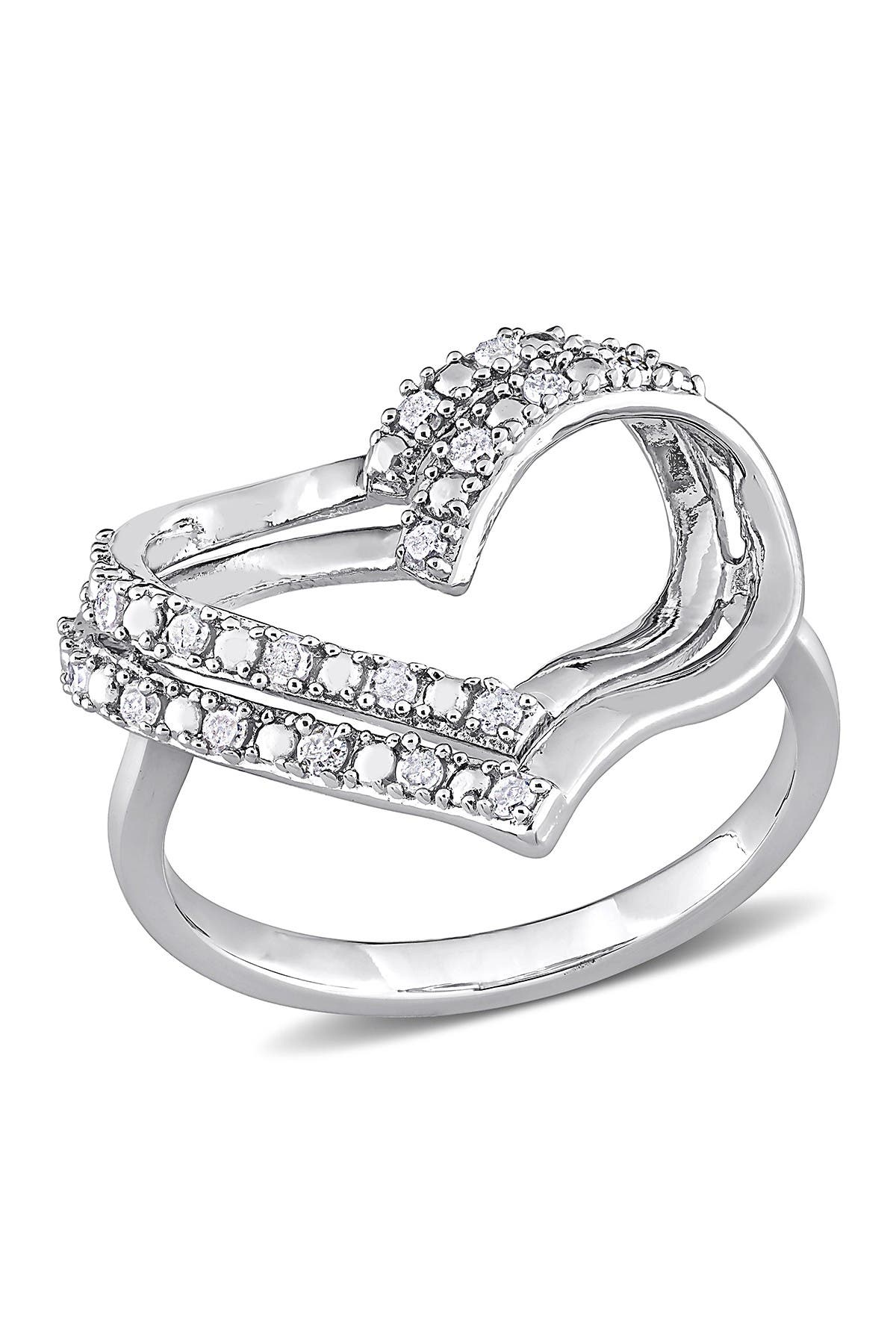 DELMAR Diamond Pavé Open Heart Ring | Nordstromrack