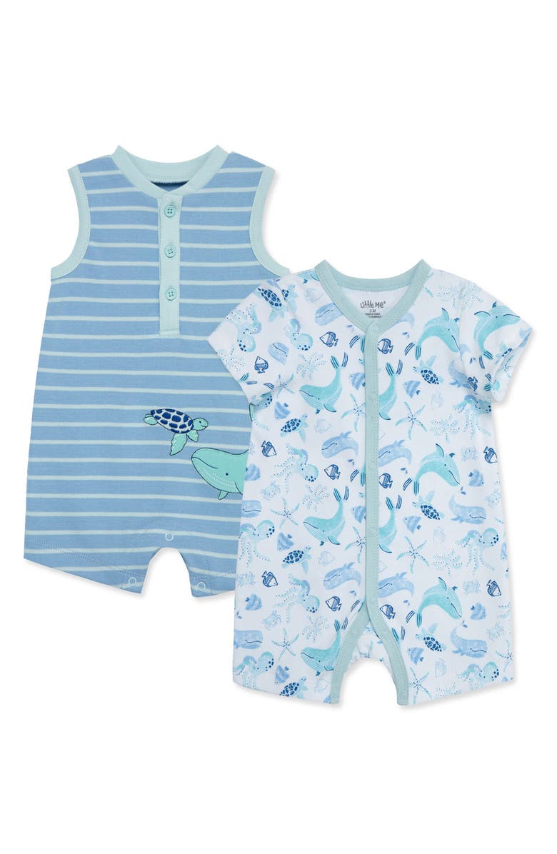 Little Me Sea Life 2-Pack Rompers | Nordstromrack