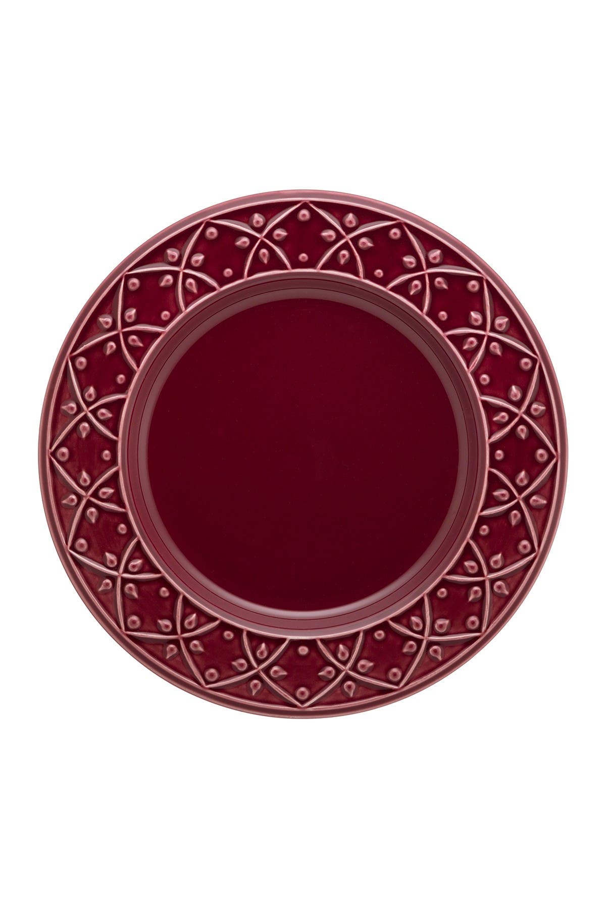MANHATTAN COMFORT Mendi 6 Large 10.43" Dinner Plates - Maroon Red ...