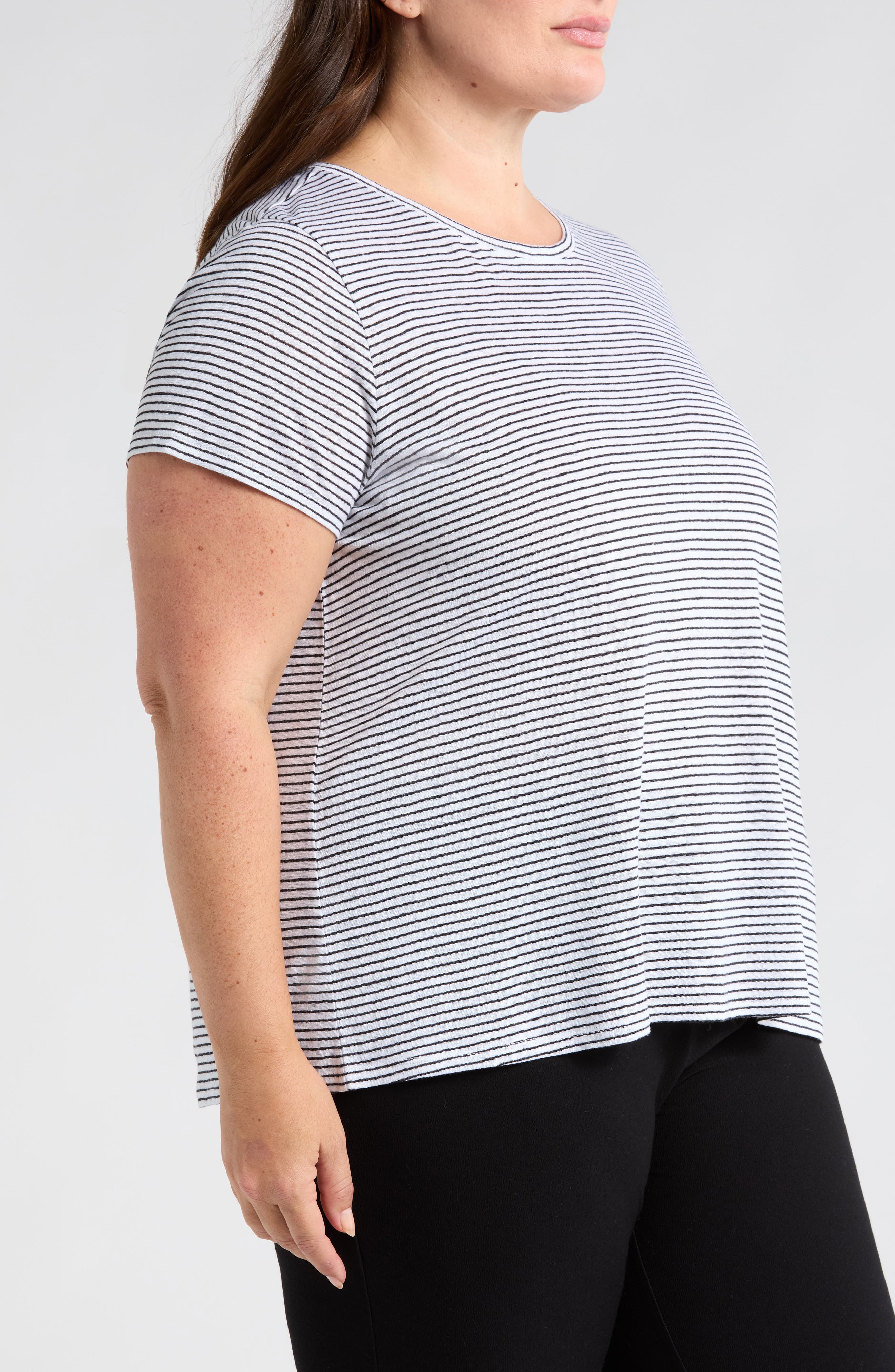 Eileen Fisher Stripe Organic Linen T-Shirt | Nordstrom