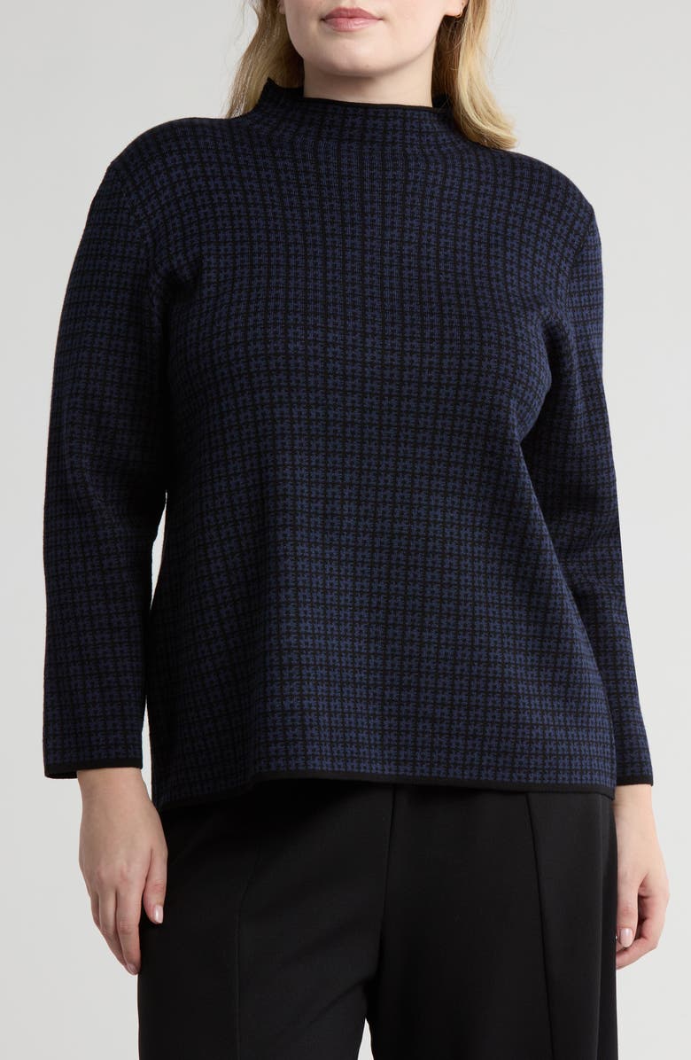 MAX STUDIO Check Mock Neck Sweater | Nordstromrack