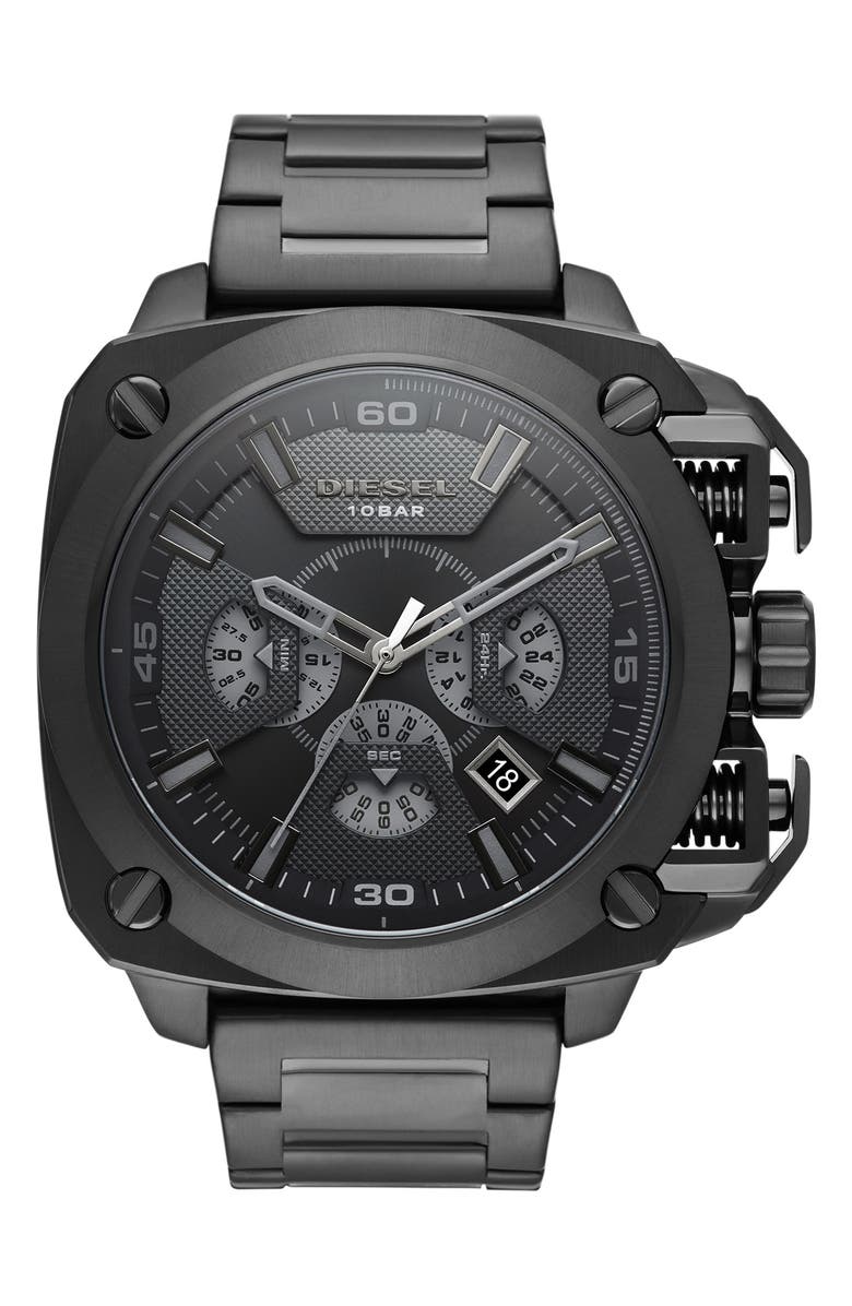 DIESEL® Men's DIESEL BAMF Chronograph Gunmetal Watch, 56mm | Nordstromrack