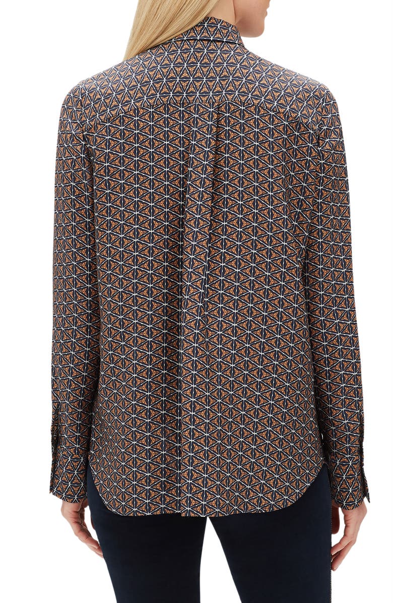 Lafayette 148 New York Scottie Globetrotter Triangles Silk Jacquard ...