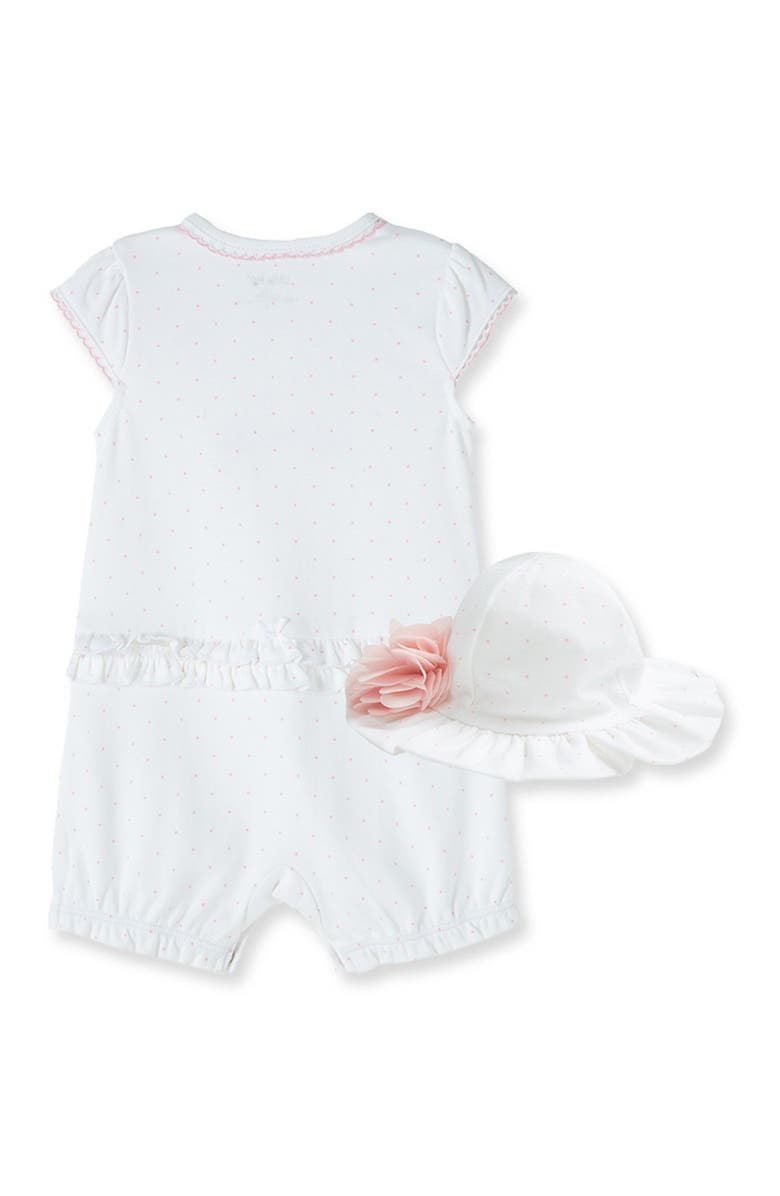 Little Me Floral Bud 2-Piece Romper & Bucket Hat Set | Nordstromrack