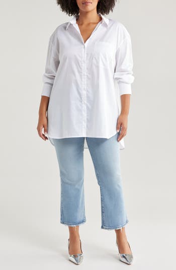 HARSHMAN Vivant Cotton Button-Up Tunic Shirt | Nordstromrack