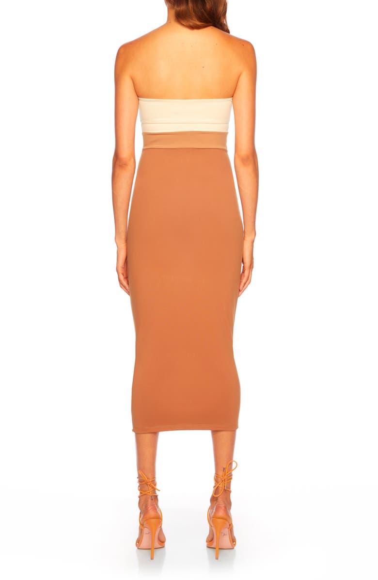 Susana Monaco Colorblock Cutout Detail Tube Midi Dress | Nordstrom