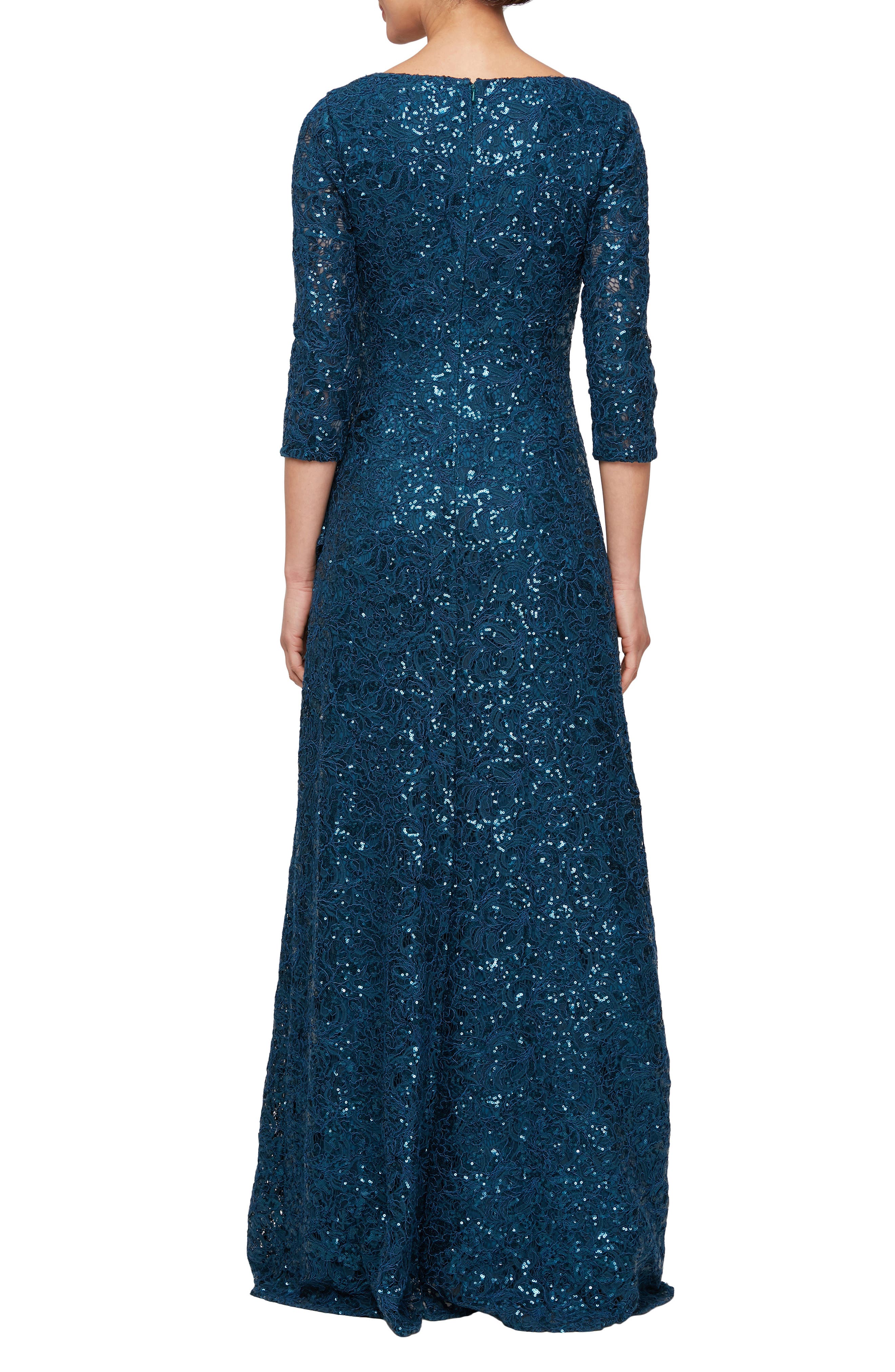 Alex Evenings Sequin Square Neck A-Line Gown | Nordstromrack