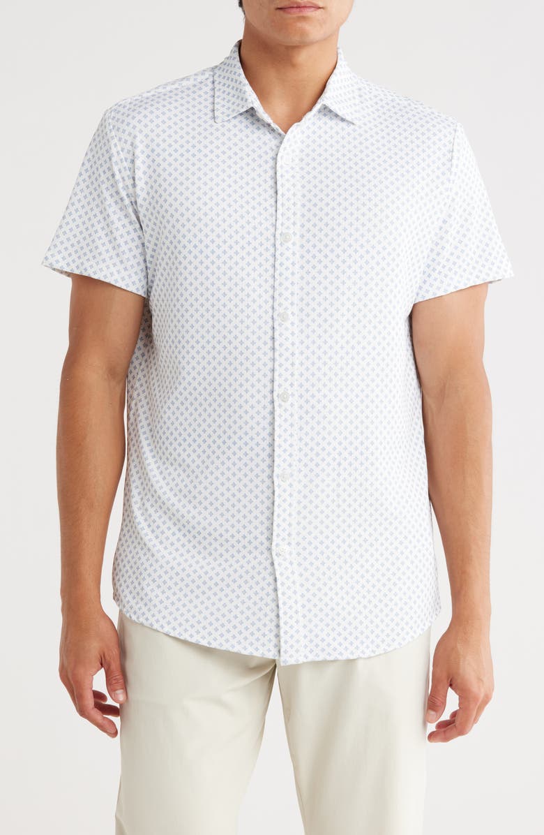 Kenneth Cole Short Sleeve Knit Button-Up Golf Shirt | Nordstromrack
