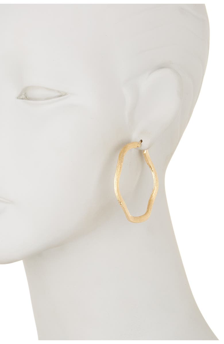 RIVKA FRIEDMAN 18K Gold Satin Wave 50mm Hoop Earrings | Nordstromrack