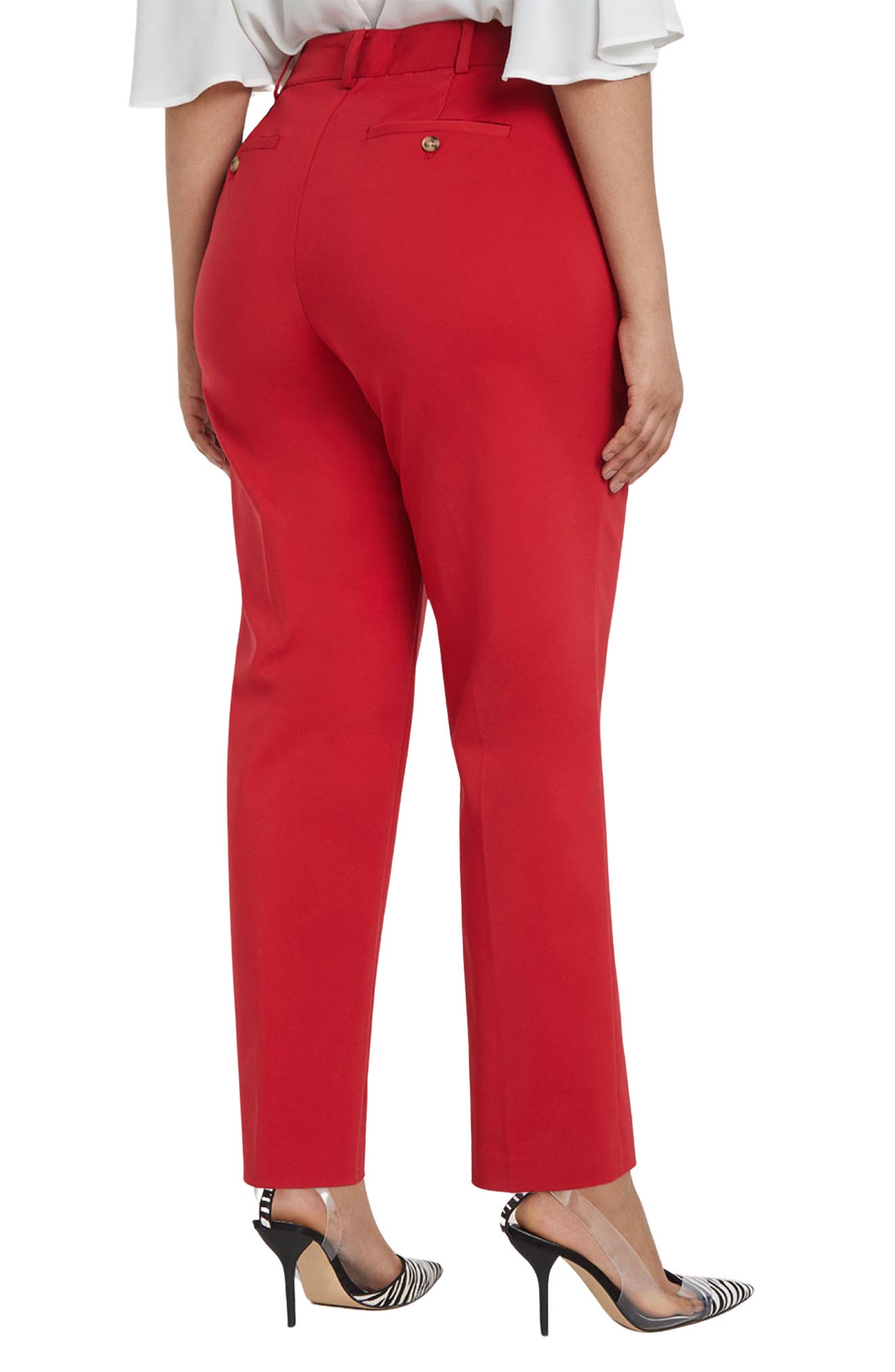 ELOQUII Kady Stretch Cotton Straight Leg Pants | Nordstromrack