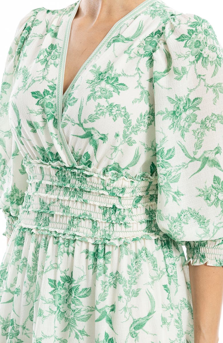 MAX STUDIO Floral Balloon Sleeve Tiered Maxi Dress | Nordstromrack