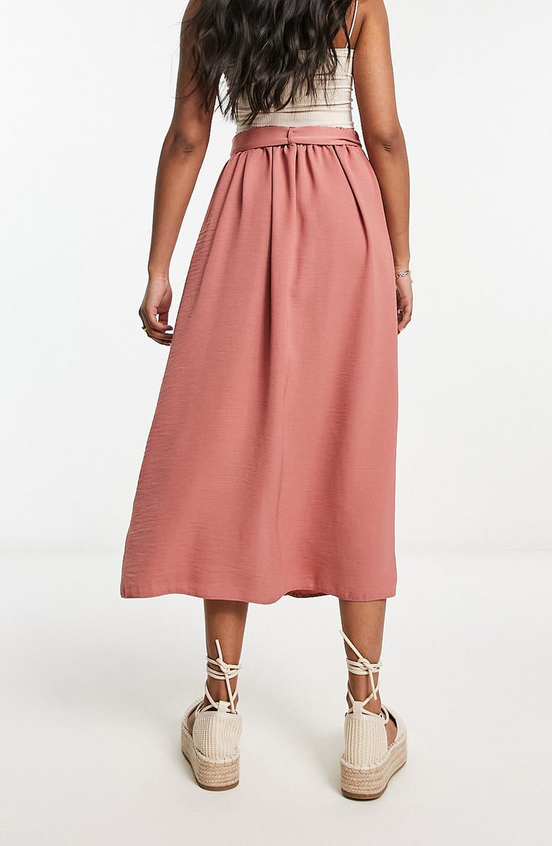 ASOS DESIGN Tie Waist A-Line Midi Skirt | Nordstromrack