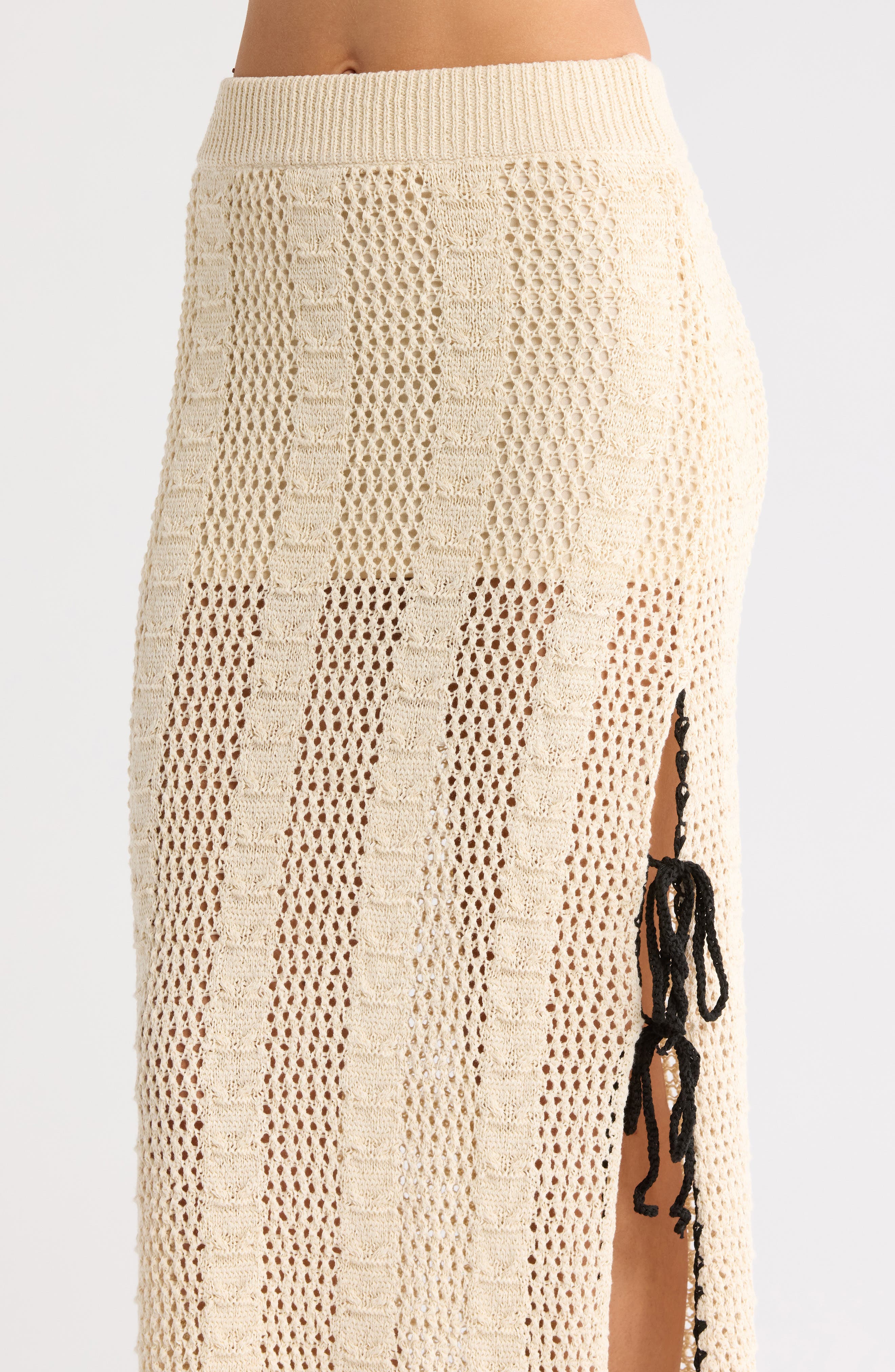 Elan Open Stitch Side Slit Cover-Up Maxi Skirt | Nordstrom