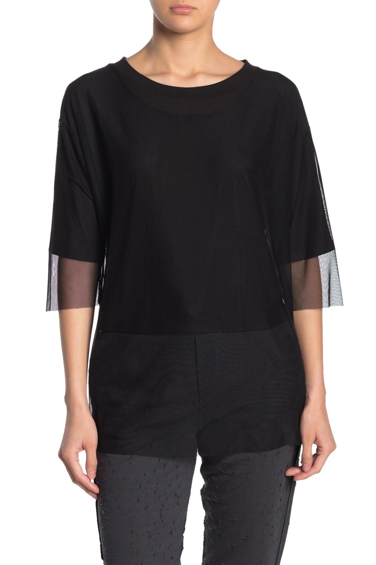 Alo Layer-Up Mesh Overlay T-Shirt | Nordstromrack